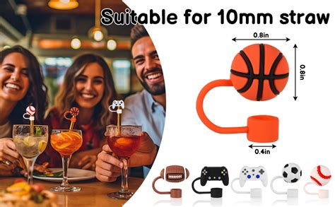 Xlsxexcl 12 Pcs Baseball Straw Topper For Stanley Straw