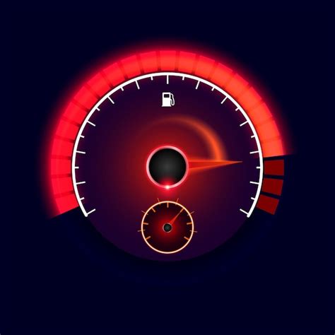 Premium Vector Speedometer With Red Bar And Neon Sparkles
