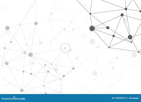 Abstract Connecting Dots And Lines Connection Digital Technology Background Stock Vector