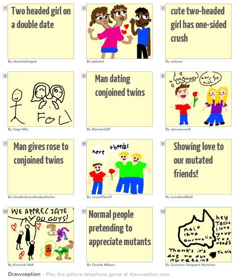 Two Headed Girl On A Double Date Drawception