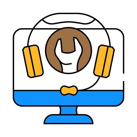 Remote Assistance Repair Computer Icon Color Illustration 49828895