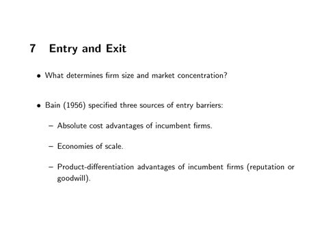7 Entry and exit Apontamentos de economia industrial 7 Entry and Exit What determines Örm