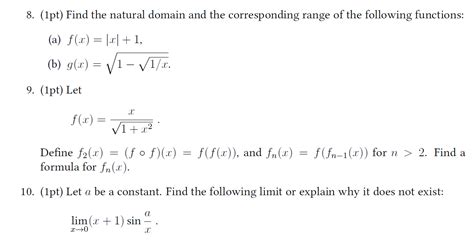 Solved Pt Find The Natural Domain And The Chegg