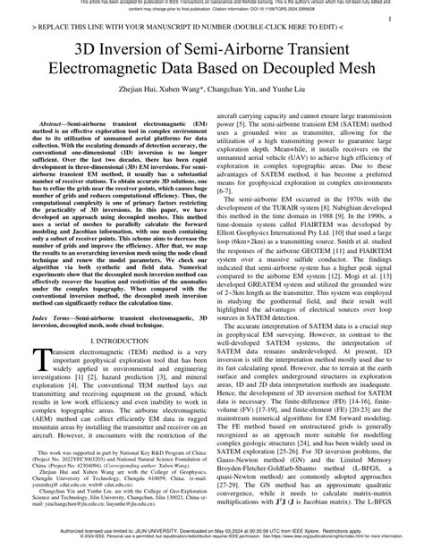 pdf 3d inversion of semi airborne transient electromagnetic data