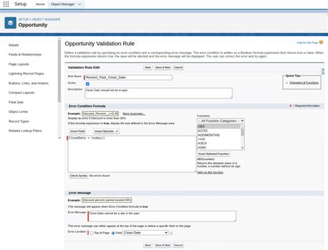 Validation Rules In Salesforce With Examples Apex Hours
