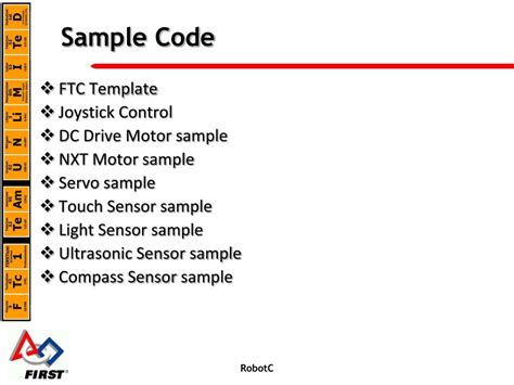 Ppt Coding For The First Tech Challenge Robotc Powerpoint