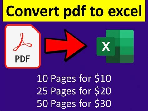 10 pages pdf scan to excel conversion for 10 upwork