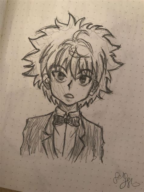 Killua Sketch Inspiração De Desenho Pintura Do Espaço Desenhos Fáceis