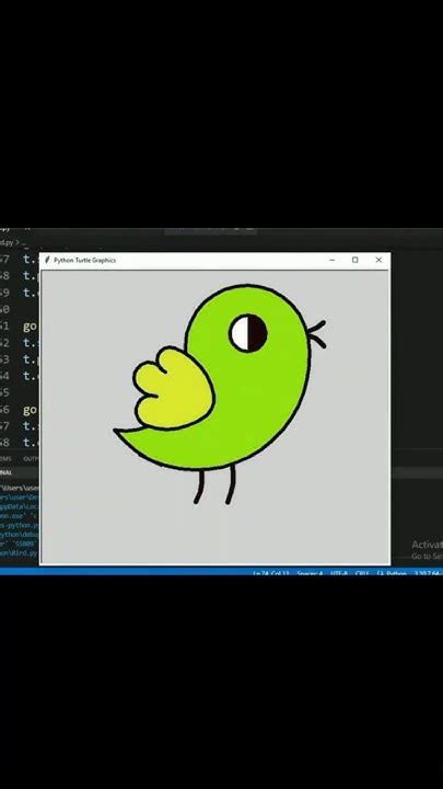 Create The Bird Using Python Code In 5 Mins Shorts Coding