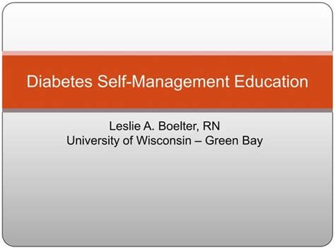 A Comprehensive Approach To Diabetes Self Management Support Ppt