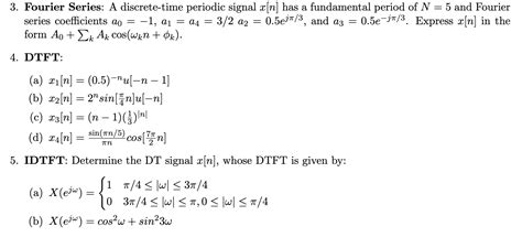 Solved 3 Fourier Series A Discrete Time Periodic Signal
