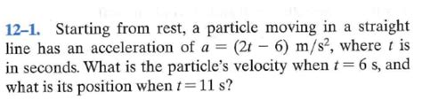 Solved Starting From Rest A Particle Moving In A Chegg