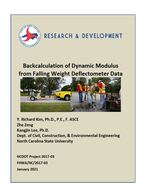 Backcalculation Of Dynamic Modulus From Falling Weight Deflectometer Data Final Report