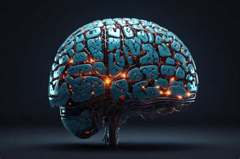 AI Brain Concept Artificial intelligence brain with glowing neural ...