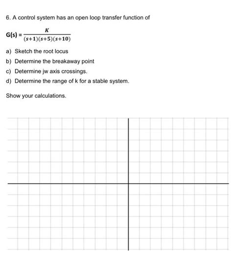 Solved A Control System Has An Open Loop Transfer Chegg