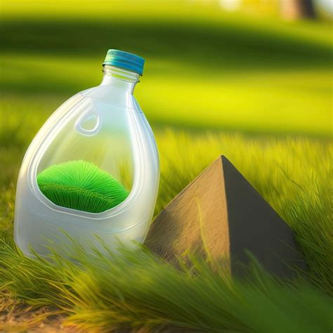 Premium Ai Image Empty Plastic Bottle In Plastic Bag On Green Grass