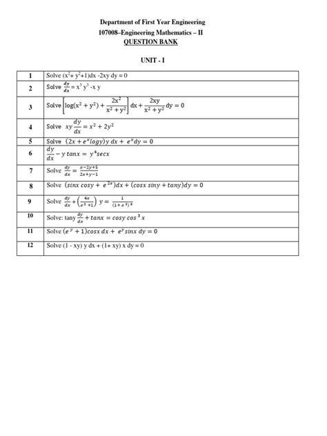 M Ii Question Bank Unit 1 And 2 Pdf Volt Electrical Network