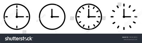 Vector Time Clock Icons Setclocks Icon Stock Vector Royalty Free
