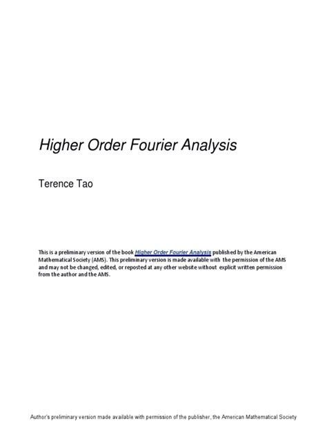 Higher Order Fourier Analysis Pdf Polynomial Sequence