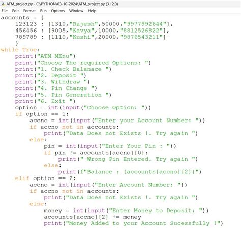 Kavyanjali Jakke On Linkedin Python Programming Atmsimulation