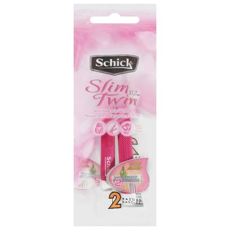 Schick Slim Twin St 2 Disposable Razors For Women Sensitive Skin