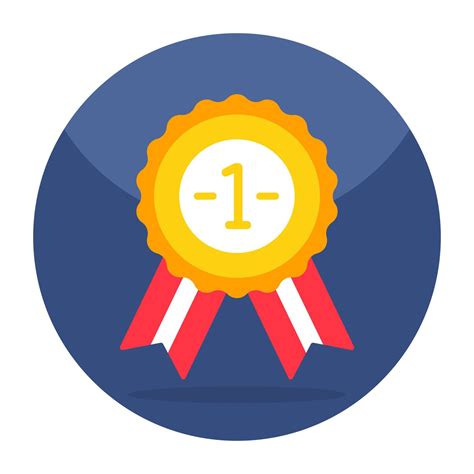 Flat Design Icon Of 1st Position Badge 13449149 Vector Art At Vecteezy