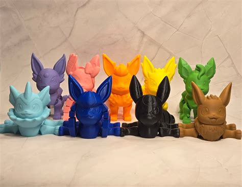 Eevee Flexi Evolutions Articulated Pokemon 3d Printed Umbreon Espeon