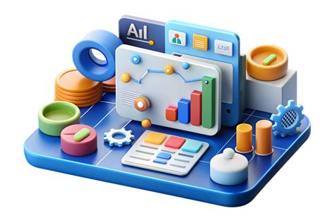 Isometric 3d Ai Powered Predictive Analytics Frame Concept As A Clean Border Frame With Data