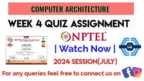 Computer Architecture Week 4 Quiz Solutions 2024 July Nptel