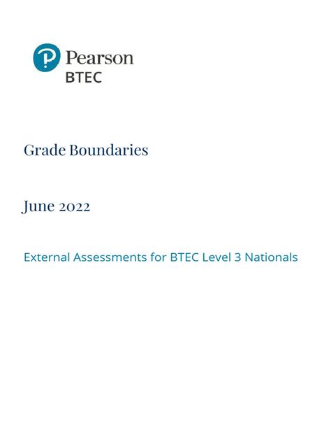 Btec Grade Boundaries June 2022 L3 Nationals Download Free Pdf
