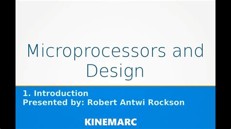 Introduction To Microprocessors Lecture 2 Youtube