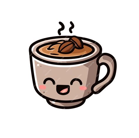 Premium Vector Cartoon Character A Cup Of Cooffee Smiling Ai Generated Image