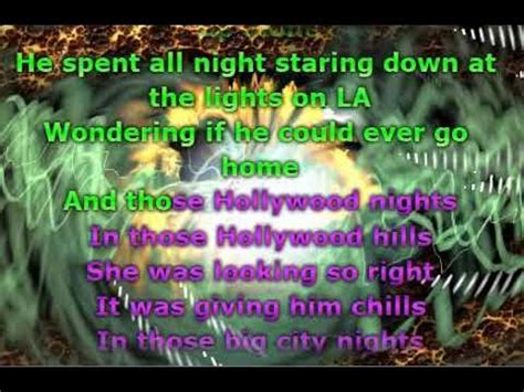 Bob Seger And The Silver Bullet Band Hollywood Nights Lyrics Youtube