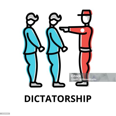 Dictatorship Icon Concept Politics Collection Stock Illustration