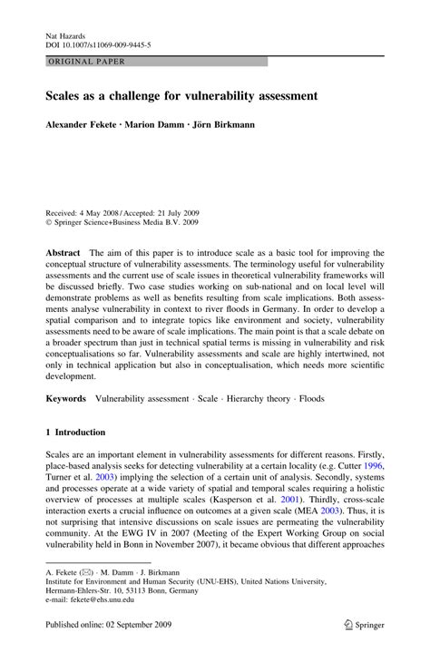 Pdf Scales As A Challenge For Vulnerability Assessment
