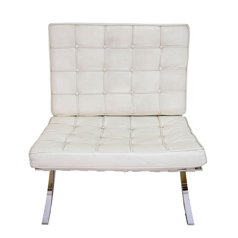 White 1990s Barcelona Chair After Ludwig Mies Van Der Rohes 1929s