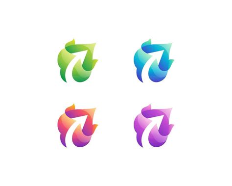 Set Of Creative Colorful Leaf Logo Gradient 54405812 Vector Art At Vecteezy