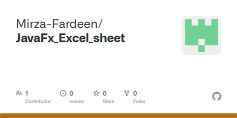 Github Mirza Fardeenjavafxexcelsheet