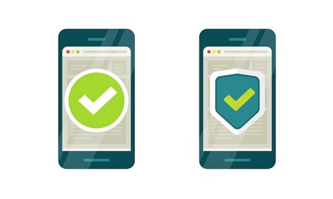 premium vector verification security website on cell phone check mark