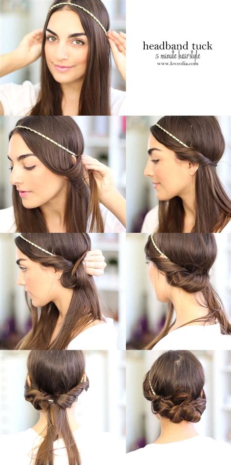 Easy Hairstyle Ideas For Long Hair Less Then 10 Minutes Headband
