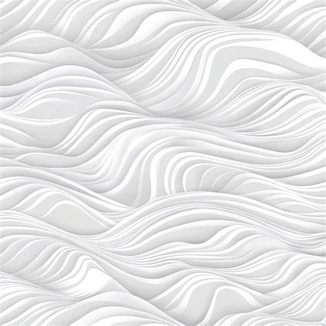 Abstract White Seamless Pattern with Wavy Lines and Organic Shapes AI generated illustration ...