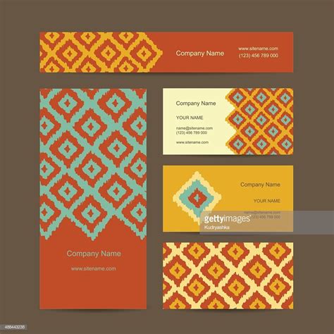 Geometric Fabric Pattern Business Cards Design