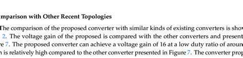 Comparison Of The Proposed Topology With Other Similar Topologies