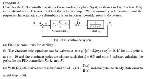 solved problem 2 consider the pid controlled system of a