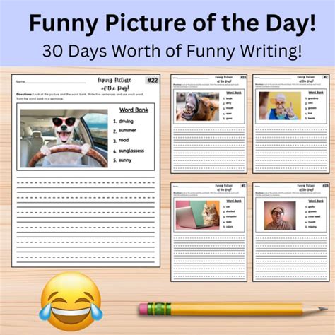 Funny Picture Of The Day Writing Prompts 30 Pages Of Engaging Visual