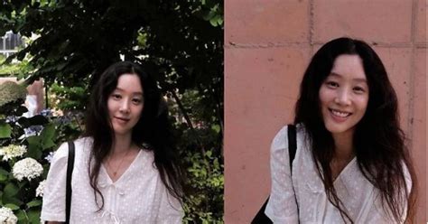 정려원 로맨틱한 리본 블라우스 입고 활짝 핀 수국 꽃구경