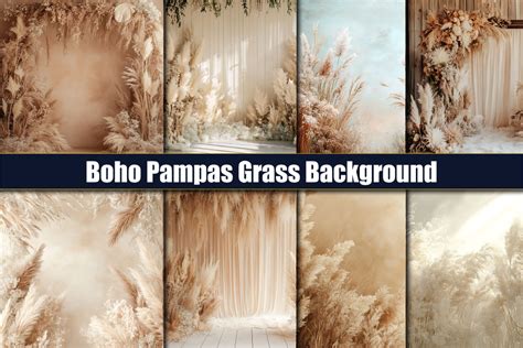 Boho Pampas Grass Backgrounds A Background Graphic By Protabsorkar11