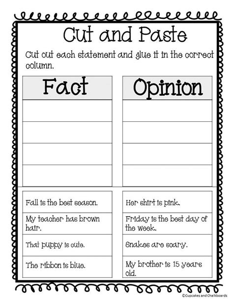 Fact Or Opinion Worksheets