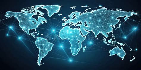 Global Network Connections A World Map Illuminated By Interconnected Data Streams Generative Ai