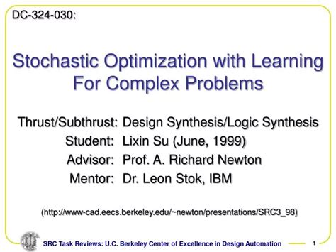 Ppt Stochastic Optimization With Learning For Complex Problems